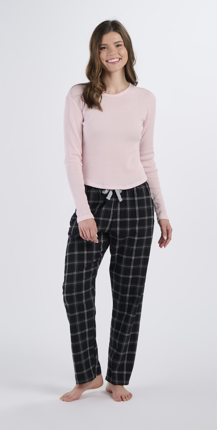 Boxercraft Women's Haley Varsity Black/Oxford Plaid Flannel Pajama Pant