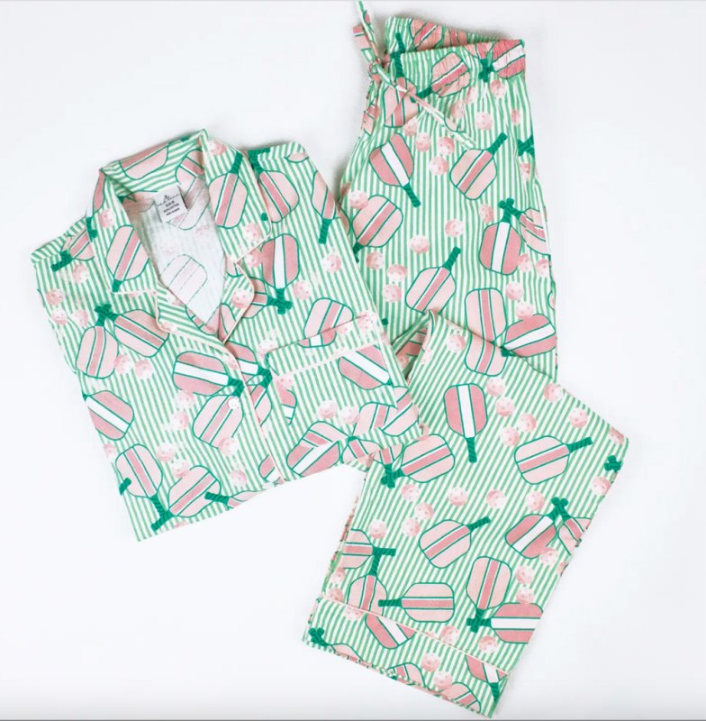 8 Oak Lane Women's Pickleball Cotton Classic Pajama Set