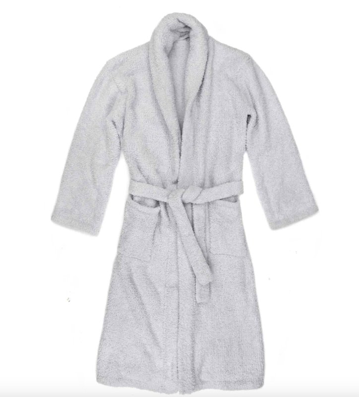 Kashwére Signature Shawl Collared Robe in Ice Blue