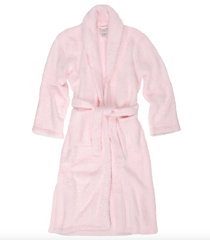 Kashwére Signature Shawl Collared Robe in Pink